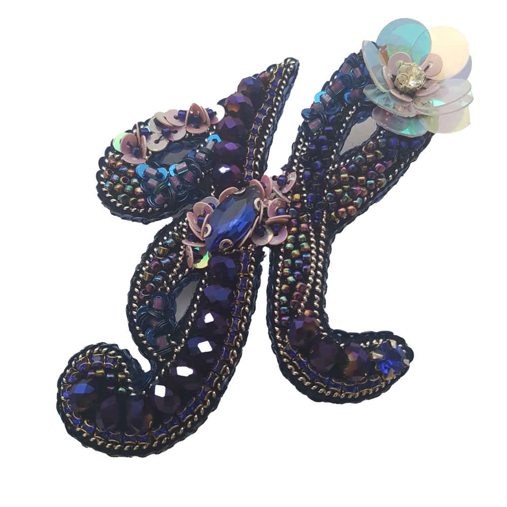 Beaded Brooch Pin Model Alphabet H - ShopiPersia