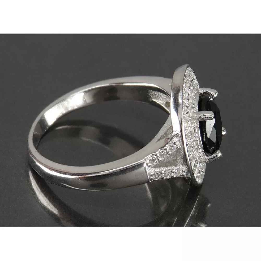 Black Ruby Engagement Silver Ring Bliss for Women Kiana - ShopiPersia