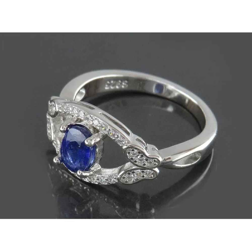 Blue Ruby Women's Silver Ring Model Kamand - ShopiPersia