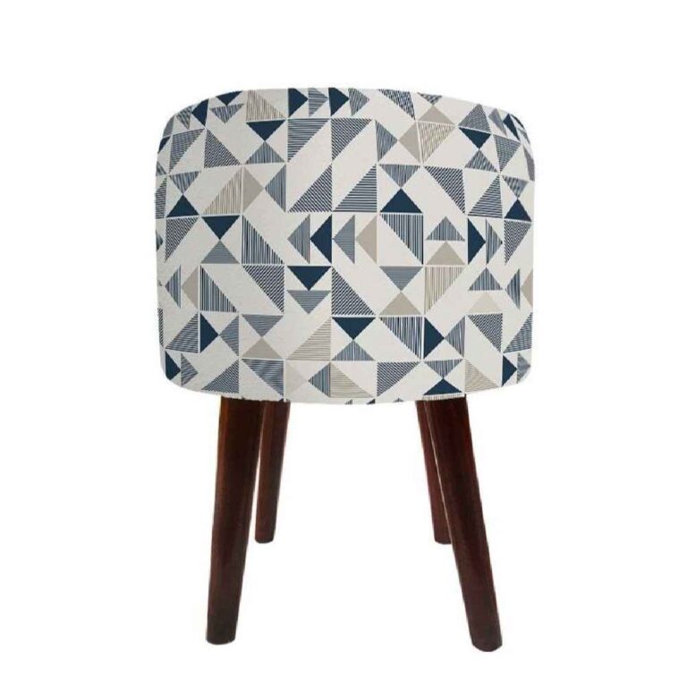 Luxurious Velvet Footstool with Wooden Legs Round Vania - ShopiPersia