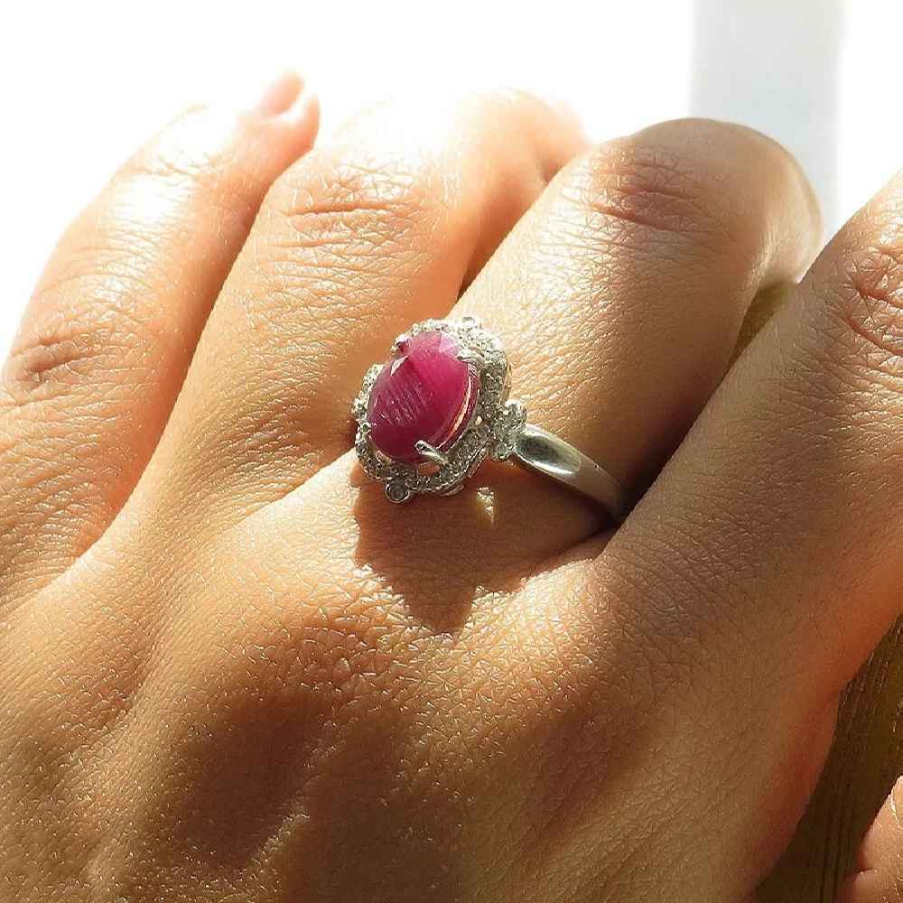 Red Ruby Engagement Silver Ring Bliss for Women Kiana Dorsa - ShopiPersia