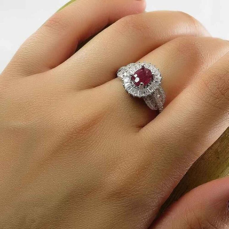 Ruby Women's Silver Ring Model Khatoon - ShopiPersia