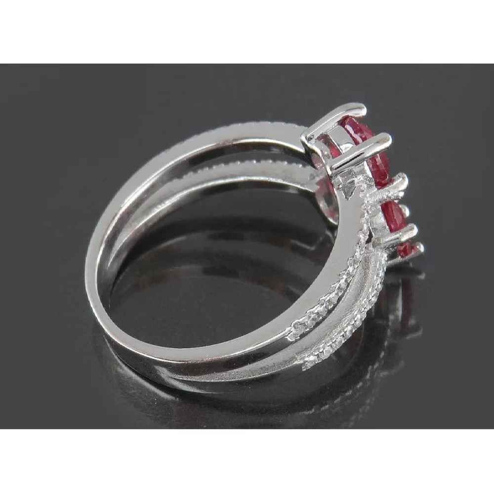 Red Ruby Engagement Silver Ring Bliss for Women Kiana Soha - ShopiPersia
