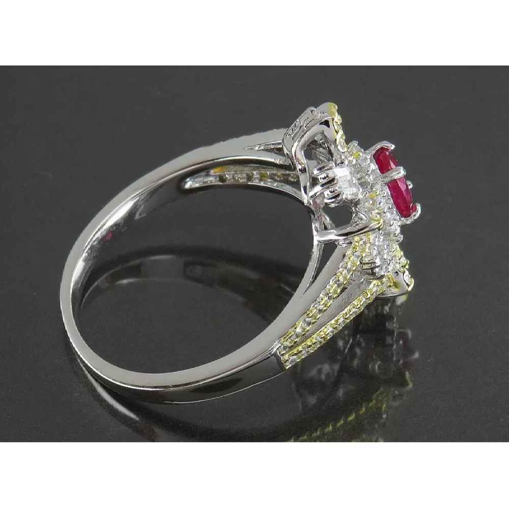 Red Ruby Engagement Silver Ring Bliss for Women Kiana Sorkhab - ShopiPersia