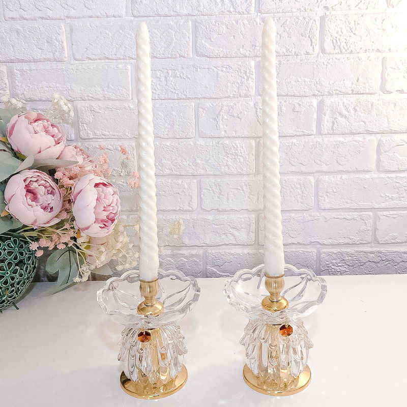 Set of 2 Crystal Candlestick Model Paradise - ShopiPersia