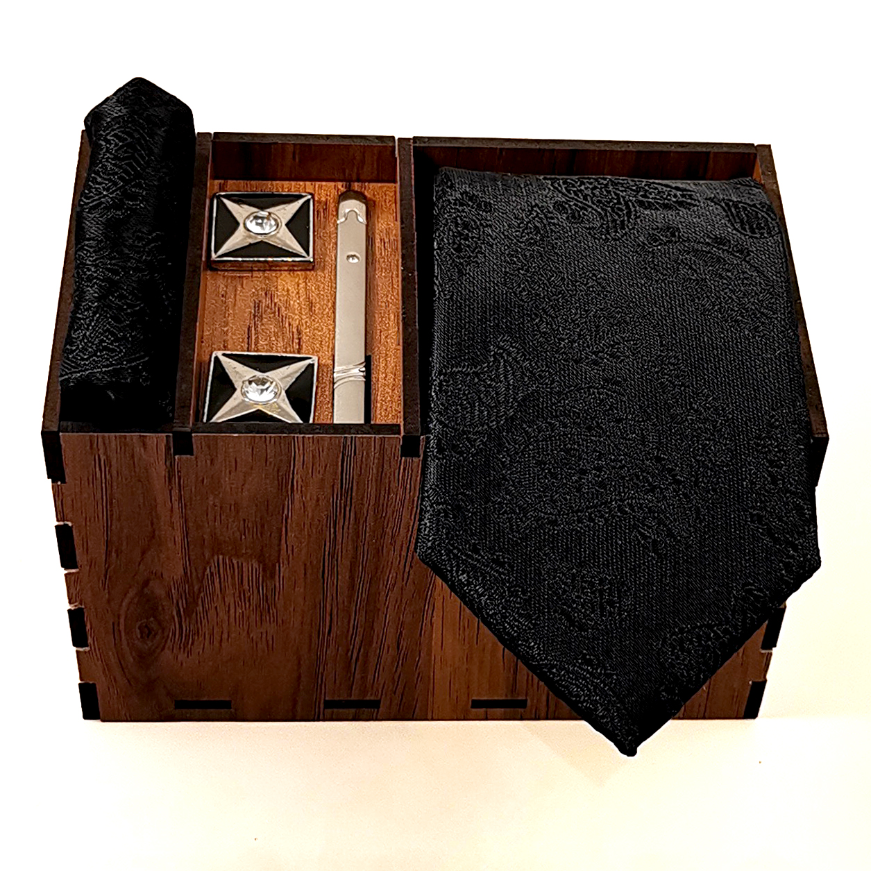 Men's Tie, Handkerchief & Cufflinks Neckwear Set - Luxurious Paisley ...