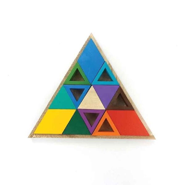 Triangle Wooden Brain Teaser Puzzle – Engaging Geometric Challenge - ShopiPersia