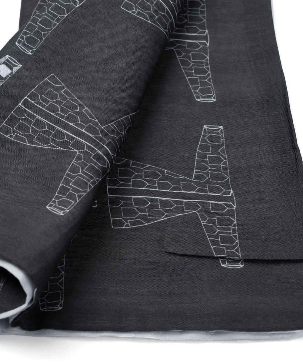 Printed Shawl for Women Double Sided Artistic Gray - ShopiPersia