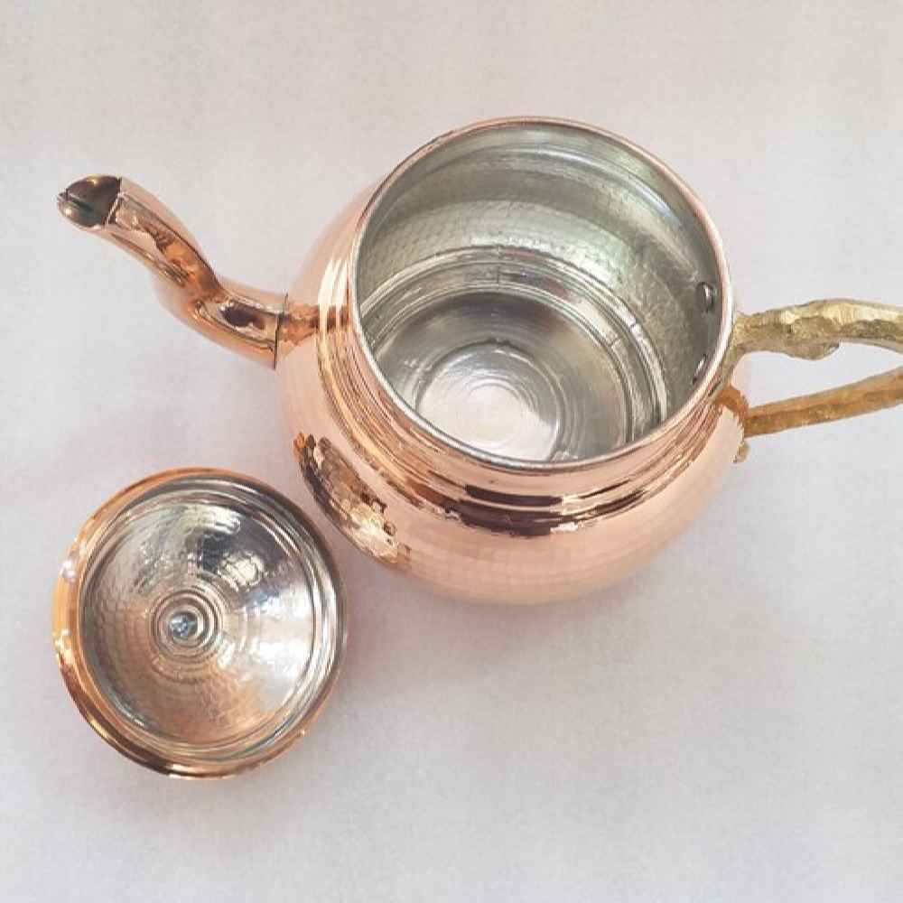 Persian Copper Teapot Handcrafted and Hammered Elika - ShopiPersia