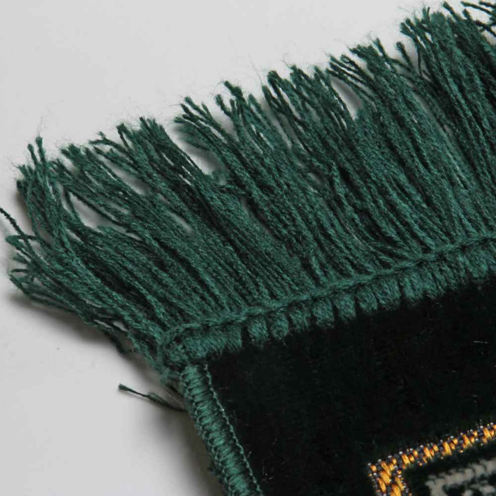 Islamic Prayer Rug Padded Velvet Sajadah with Green Mihrab Design for ...