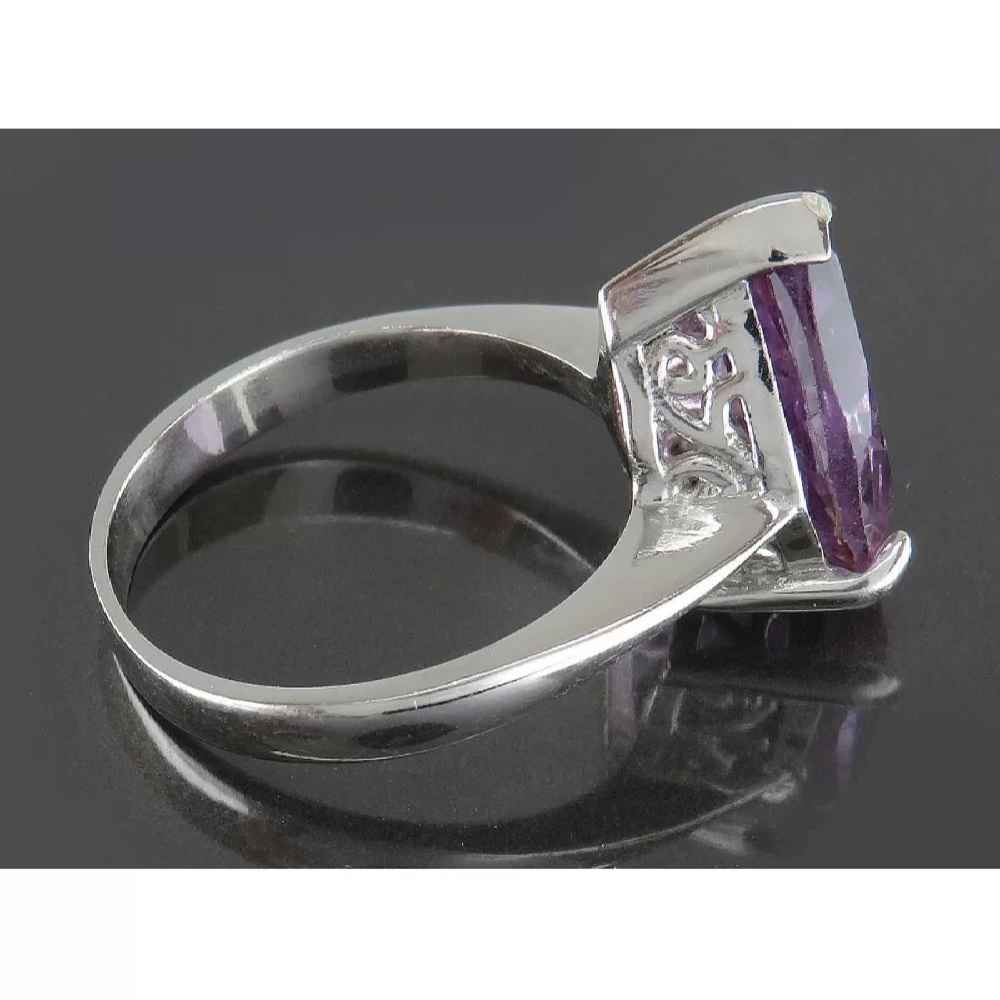Purple Amethyst Silver Ring For Women Ashk - ShopiPersia