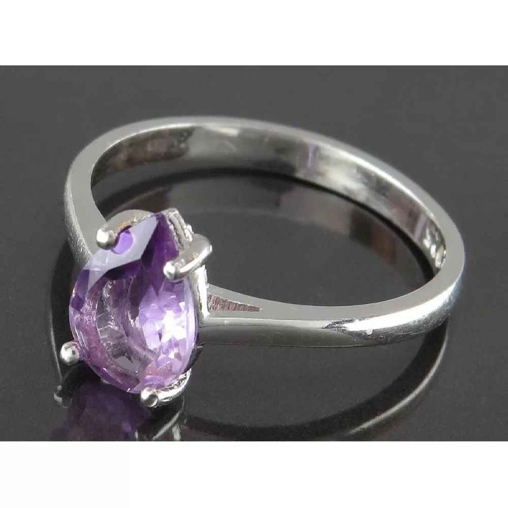 Purple Amethyst Women's Silver Ring Model Zarif - ShopiPersia