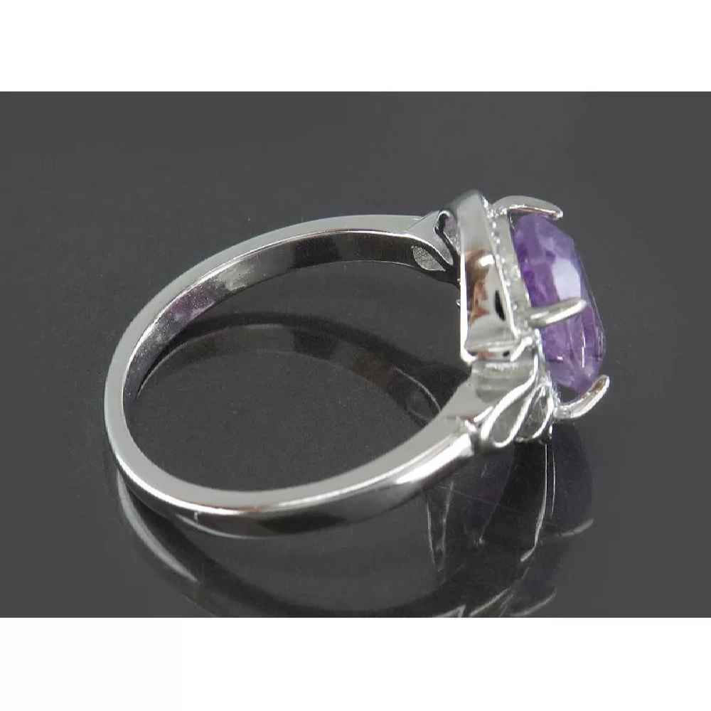 Purple Amethyst Silver Ring For Women Nazi - ShopiPersia