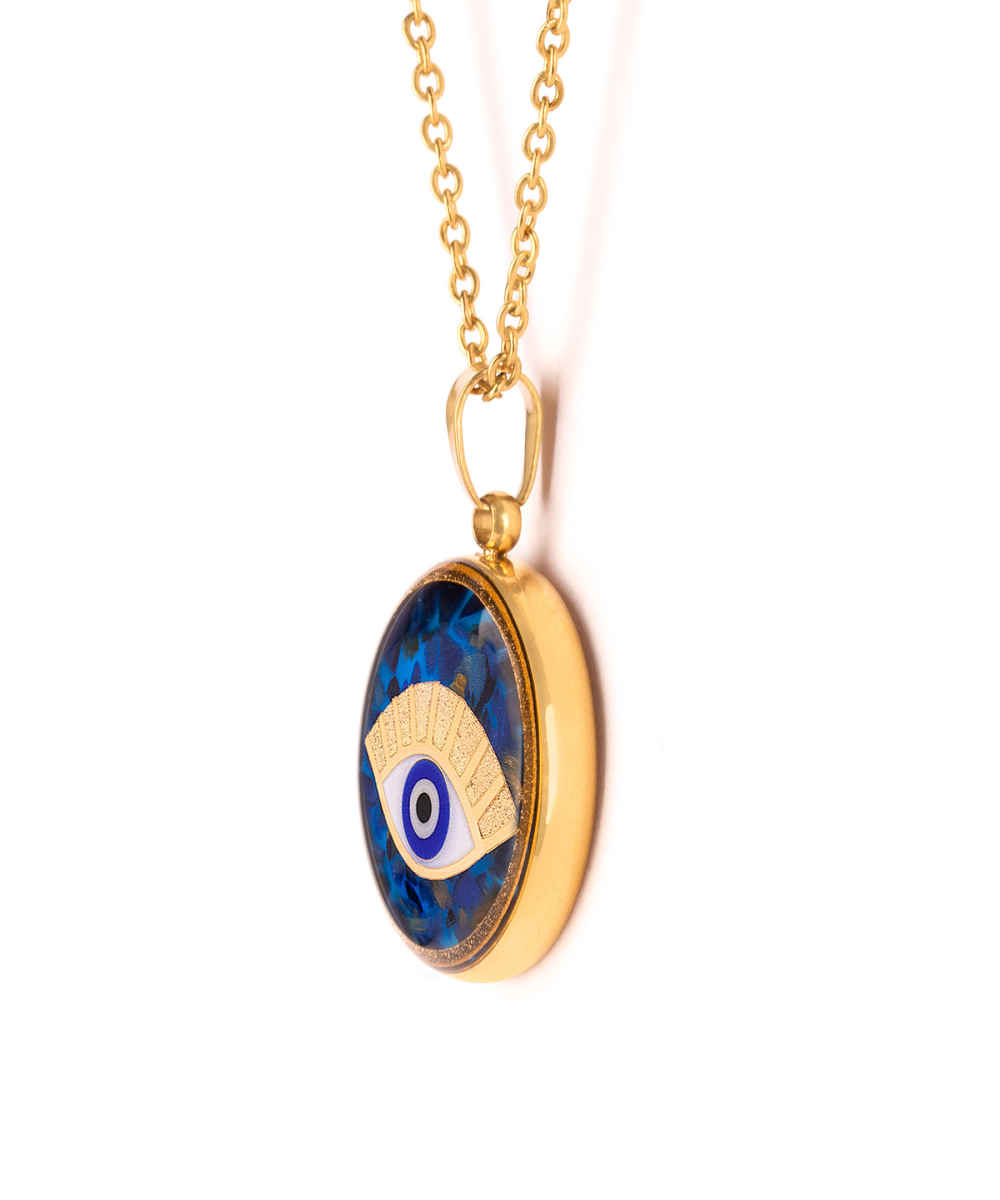 Persian Gold Plated Necklace for Women Janan with Evil Eye - ShopiPersia