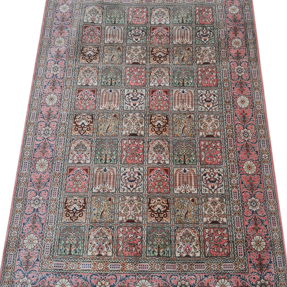 Hand-Knotted Zanjan Persian Silk Rug Model Rahyab - ShopiPersia