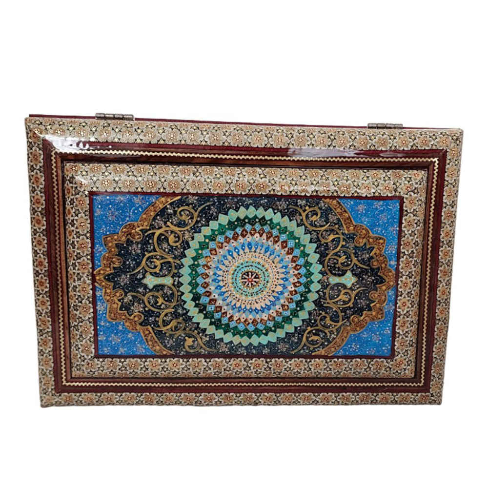 Beautiful Wooden Quran Storage Box - Khatam Enameled with Velvet Lining ...