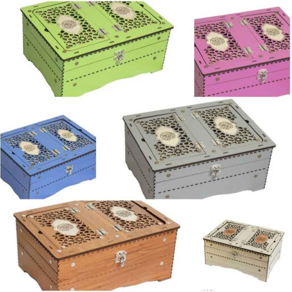 Beautiful Wooden Quran Storage Box - Laser Cut Model Naarin - ShopiPersia