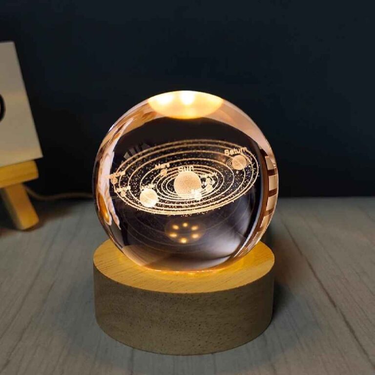 Crystal Ball Lamp Space Night Light Solar System - ShopiPersia