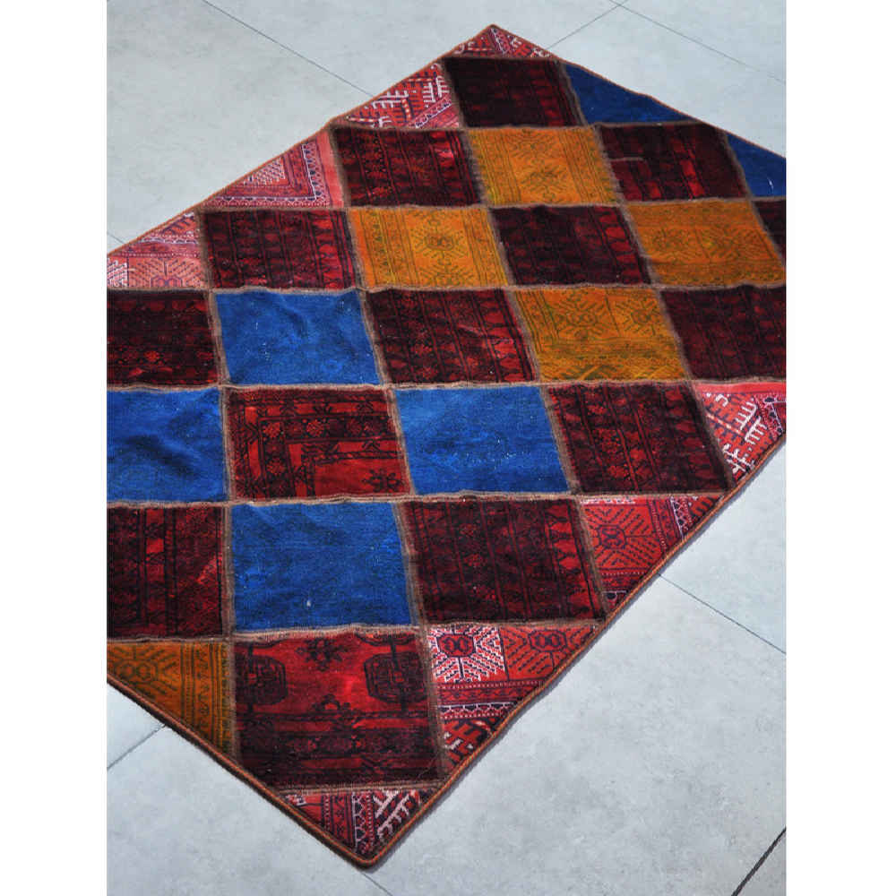 Vintage Persian Hand-Knotted Patchwork Carpet Amiri - ShopiPersia