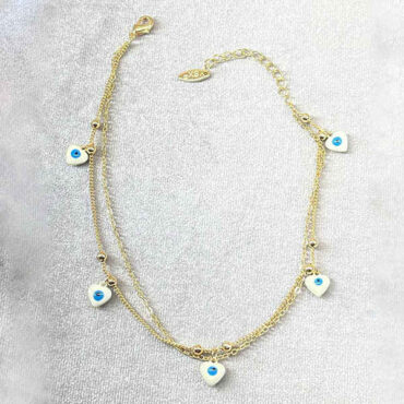 Steel Cheshm Nazar Layered Anklet Model Nahid - ShopiPersia