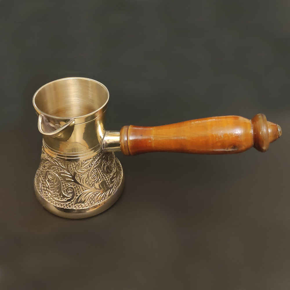 Turkish Coffee Pot - Traditional Hammered Brass Cezve / Ibrik, Engraved ...