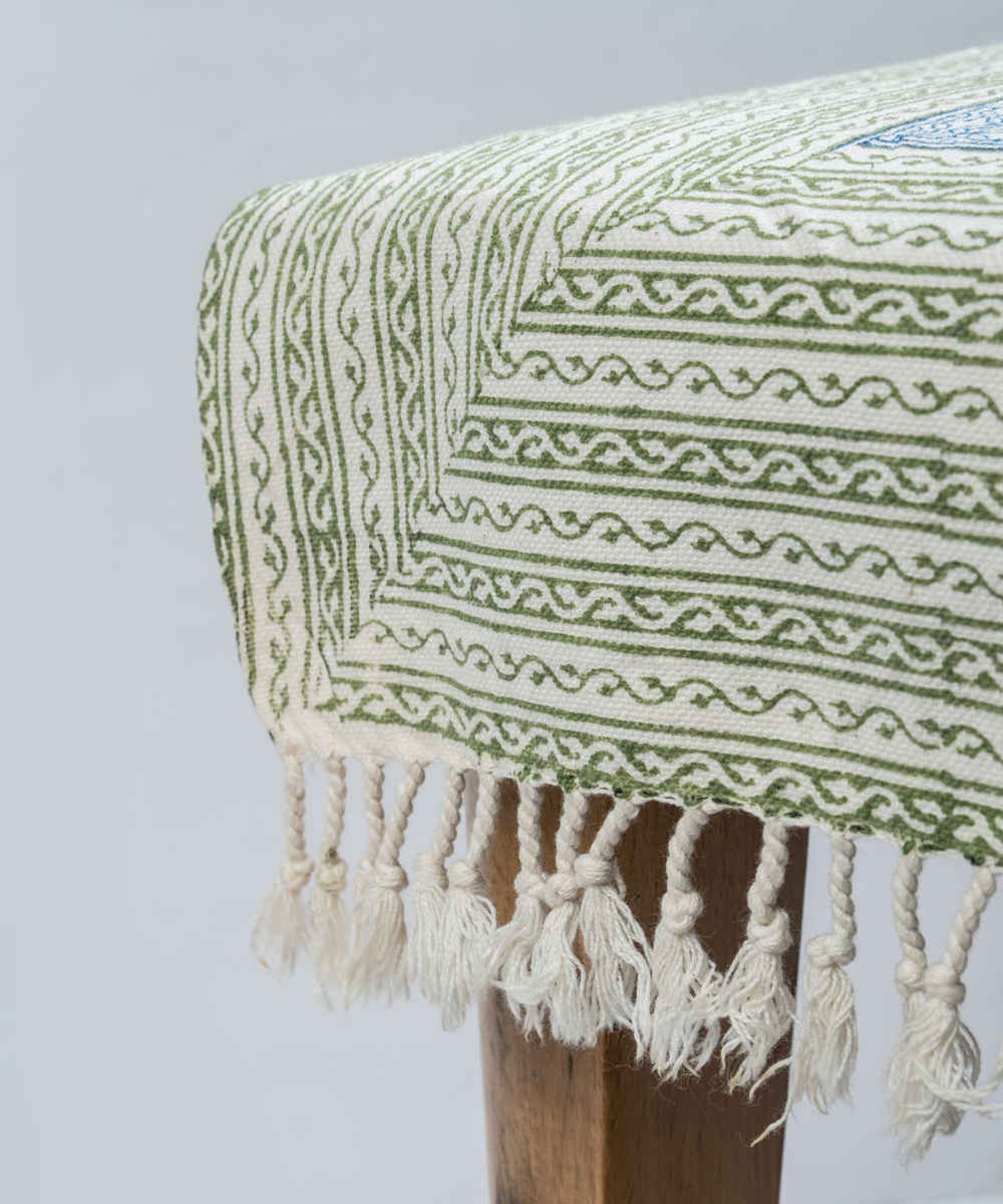 Handcrafted Linen Block Print Table Runner Golabtoon - ShopiPersia