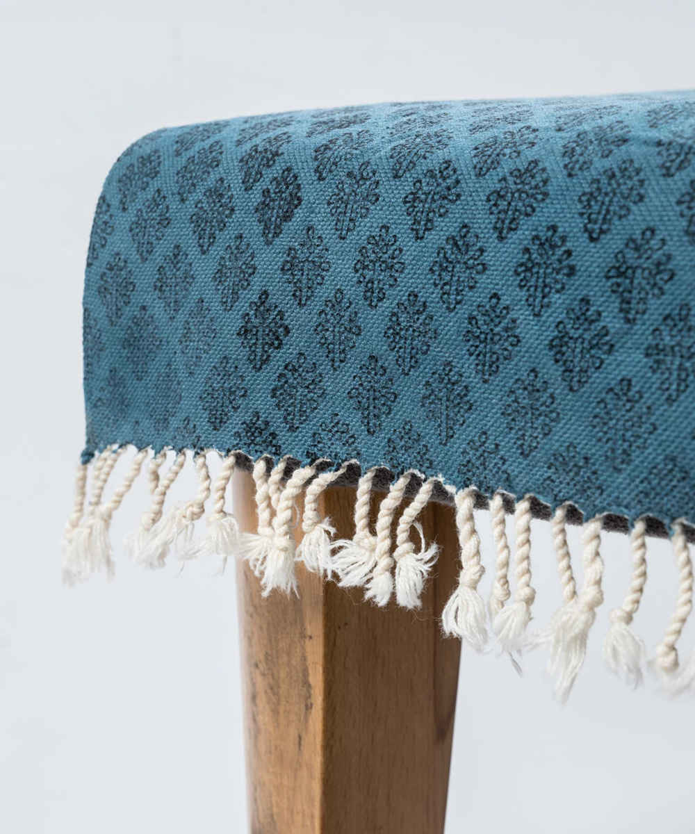 Handcrafted Linen Block Print Table Runner Keshtzaar - ShopiPersia