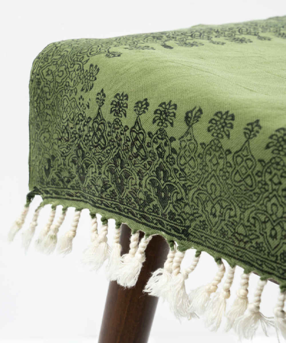 Block Print Linen Tablecloth Model Khormaloo - ShopiPersia