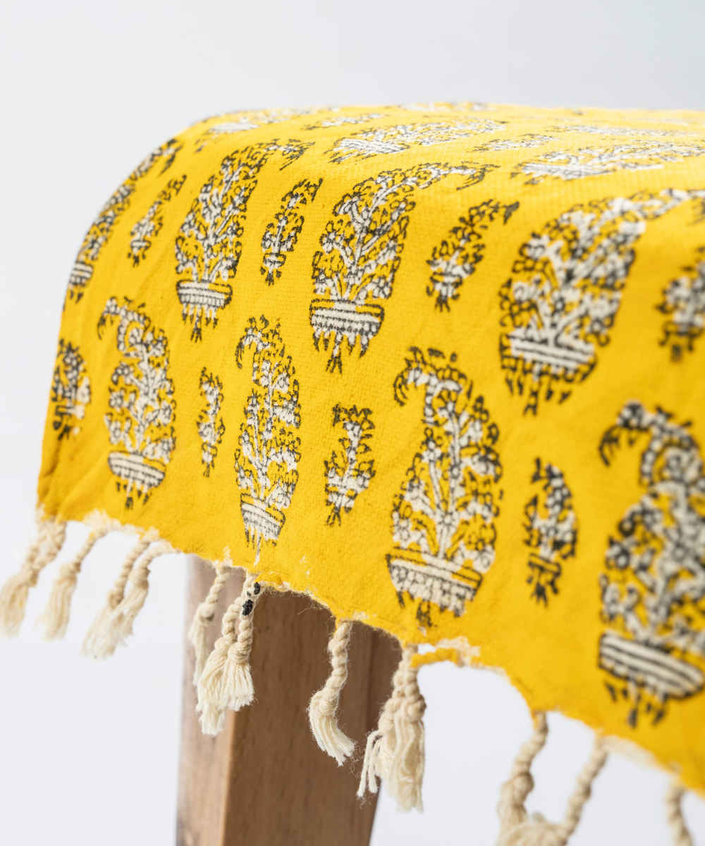 Block Print Linen Tablecloth Model Paisley - ShopiPersia