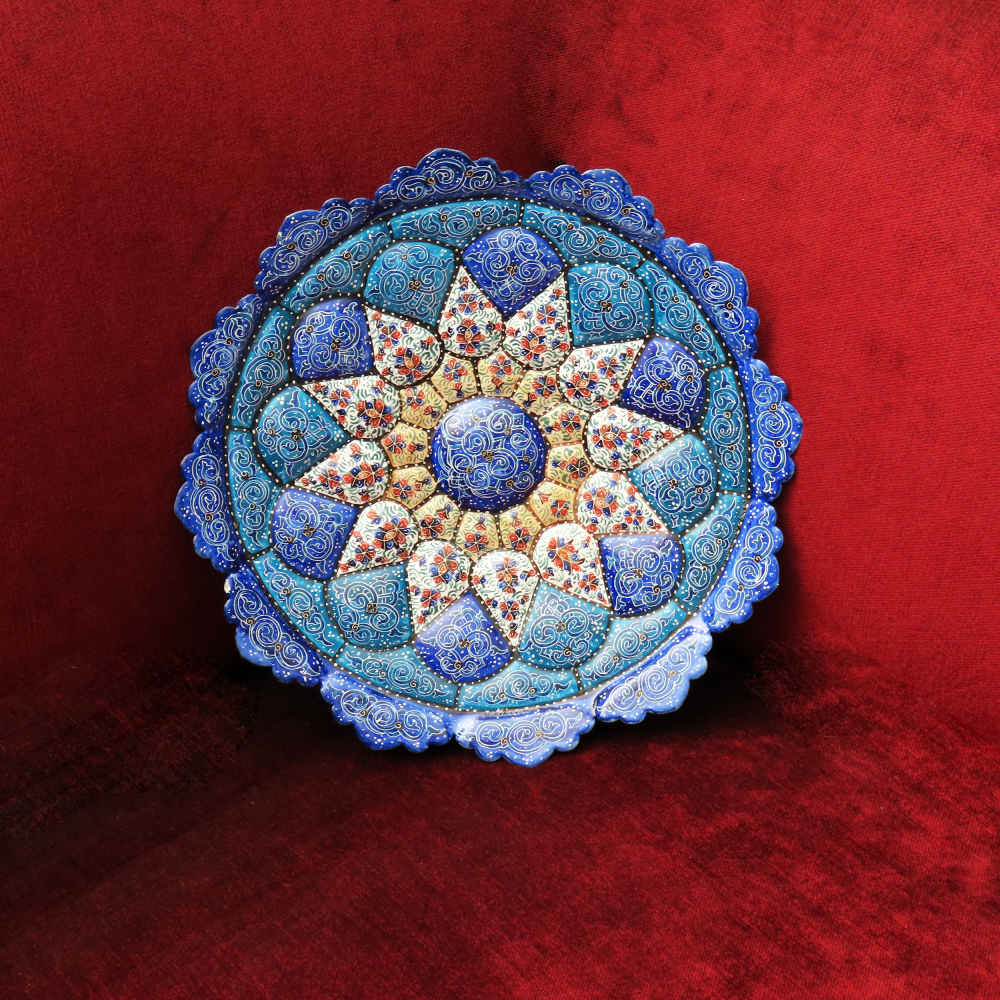 Decorative Copper Wall Plate Hand-Painted with Persian Minakari Enamel ...