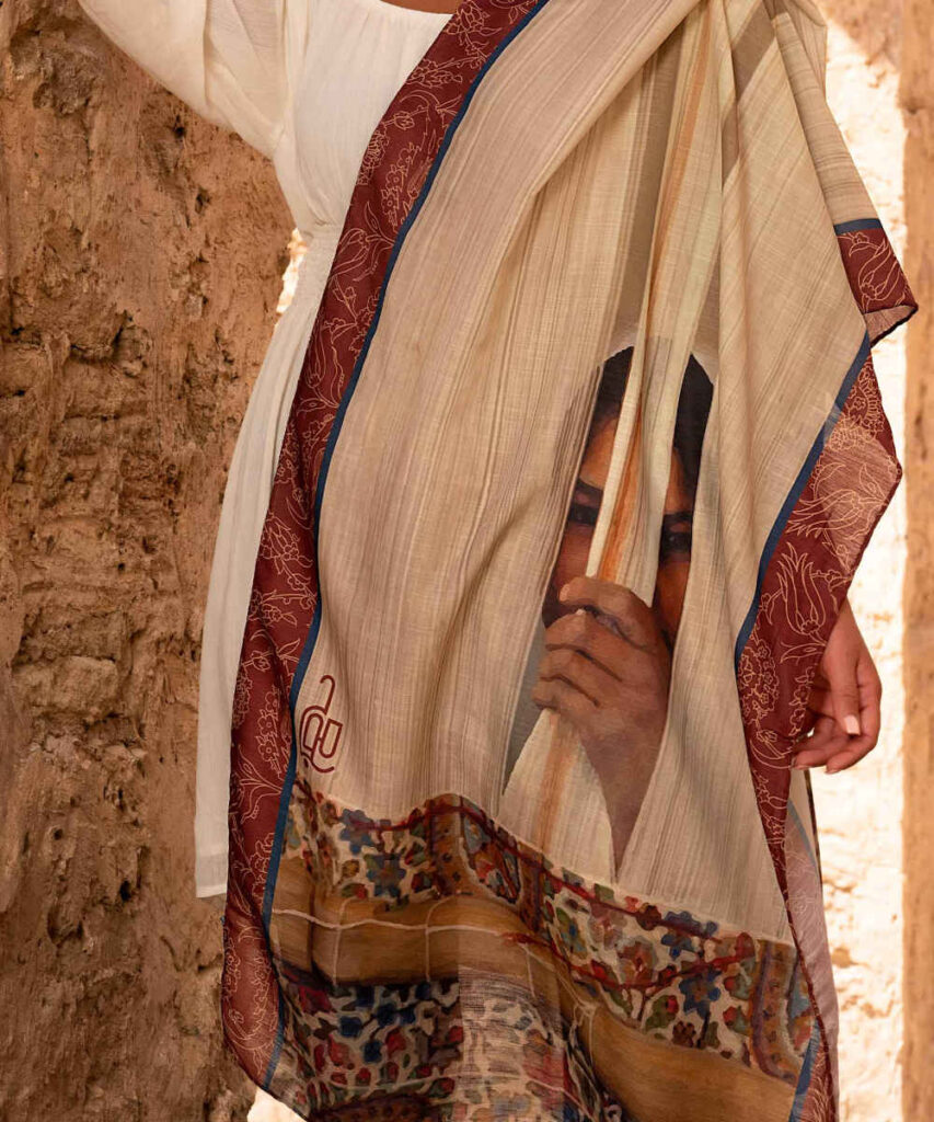 Persian Print Shawl for Women Artistic Model Ghaali - ShopiPersia