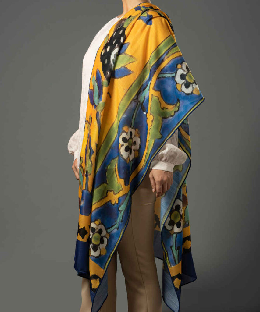 Persian Print Shawl for Women Artistic Model Zaagh - ShopiPersia