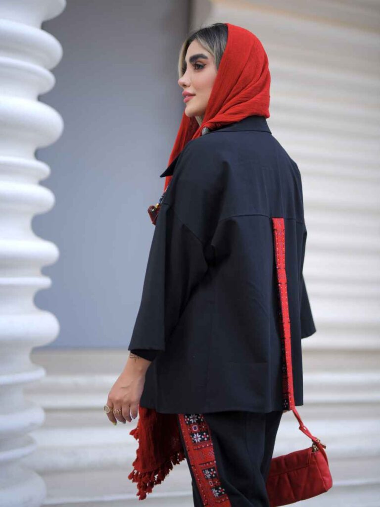 Persian Embroidered Manto & Pants Set Model Delbar - ShopiPersia