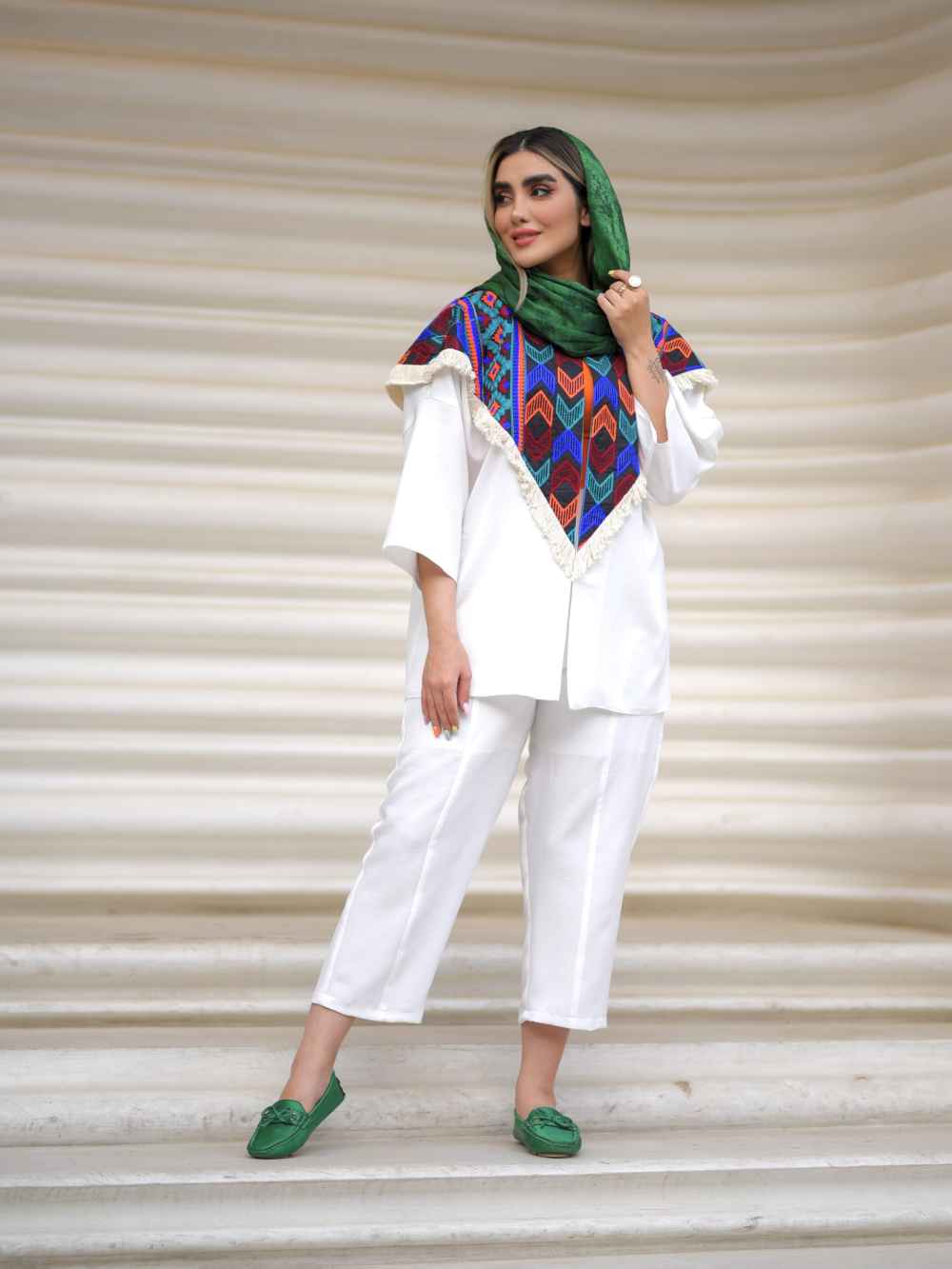 Persian Embroidered Manto & Pants Set Model Mahoor - ShopiPersia