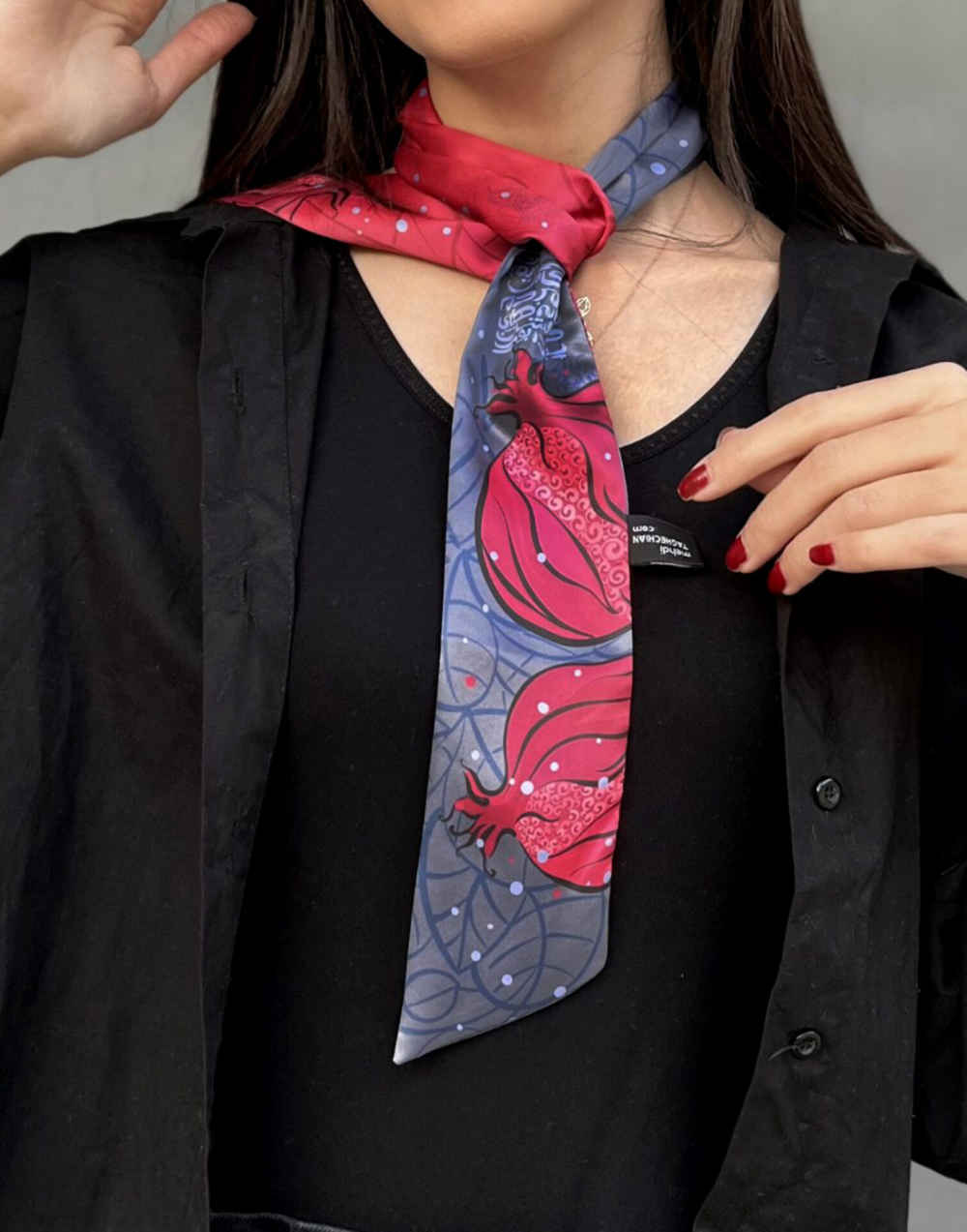 Persian Neck Scarf for Women Luxe and Vibrant Anar - ShopiPersia