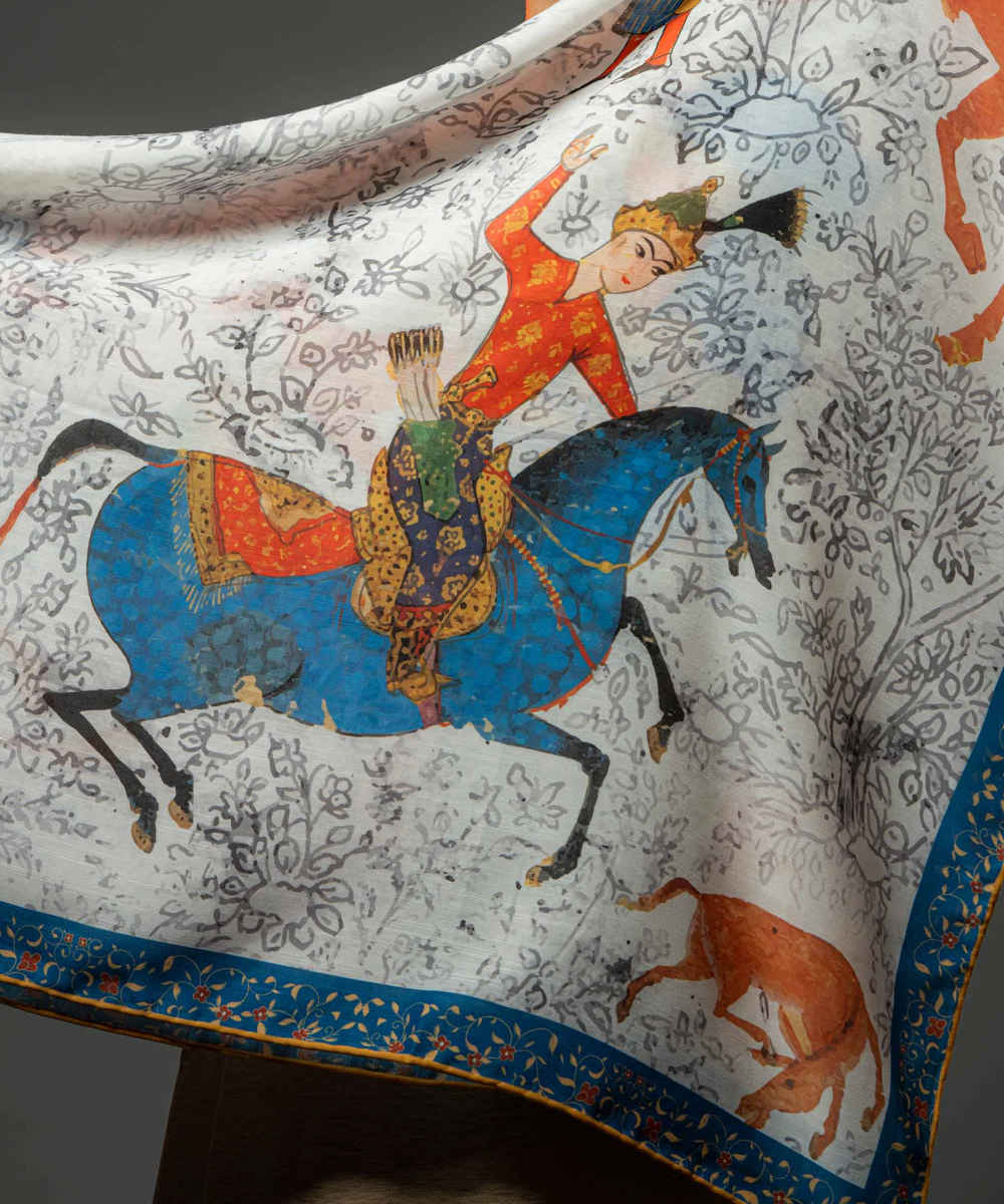 Persian Scarf for Women - Luxe and Vibrant Motif Bahram o Azadeh ...