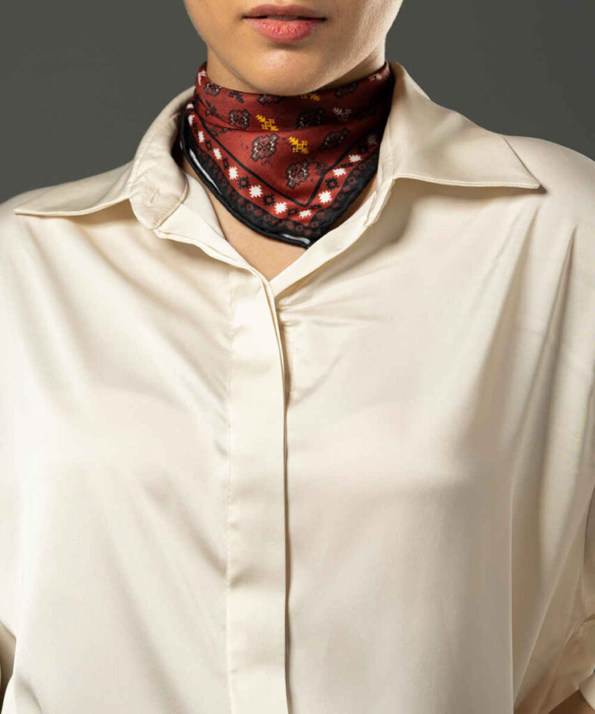 Persian Silk Neck Scarf for Women Luxe and Vibrant Square Diyar ...