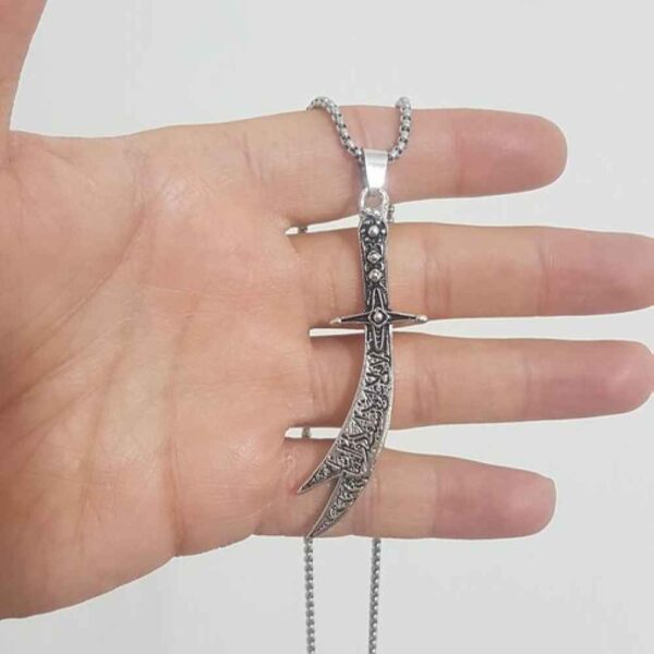 Zulfiqar Sword Necklace - Islamic Steel Sword Pendant - ShopiPersia