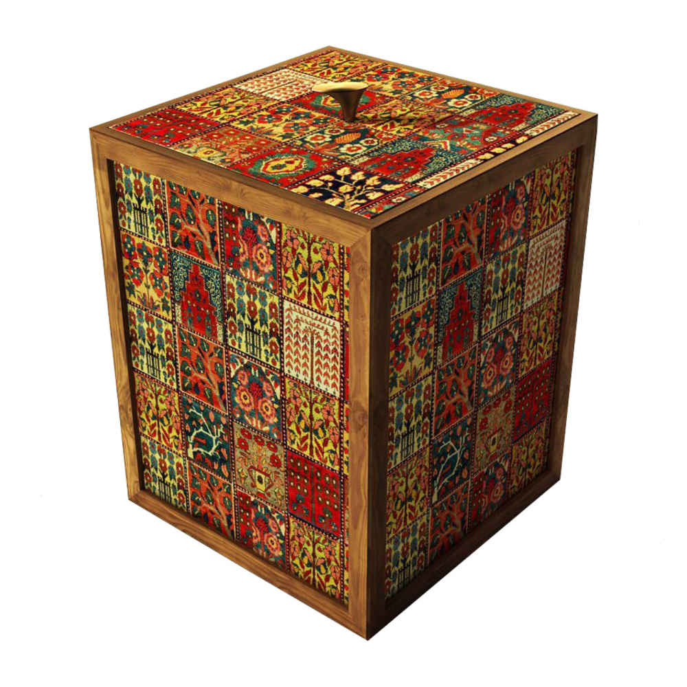 Persian Wooden Waste Basket & Tissue Box Set - Nahal - ShopiPersia