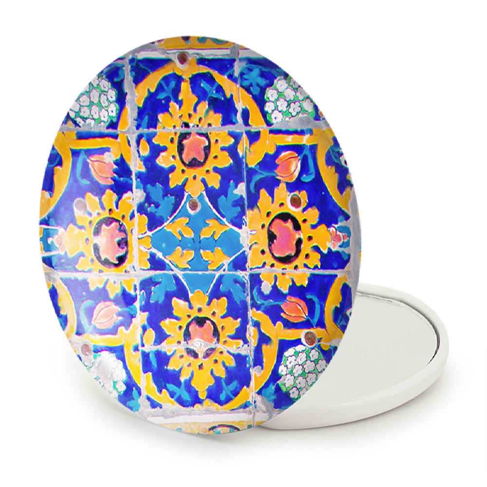 Compact Pocket Mirror with Persian Inspired Shina Design - ShopiPersia