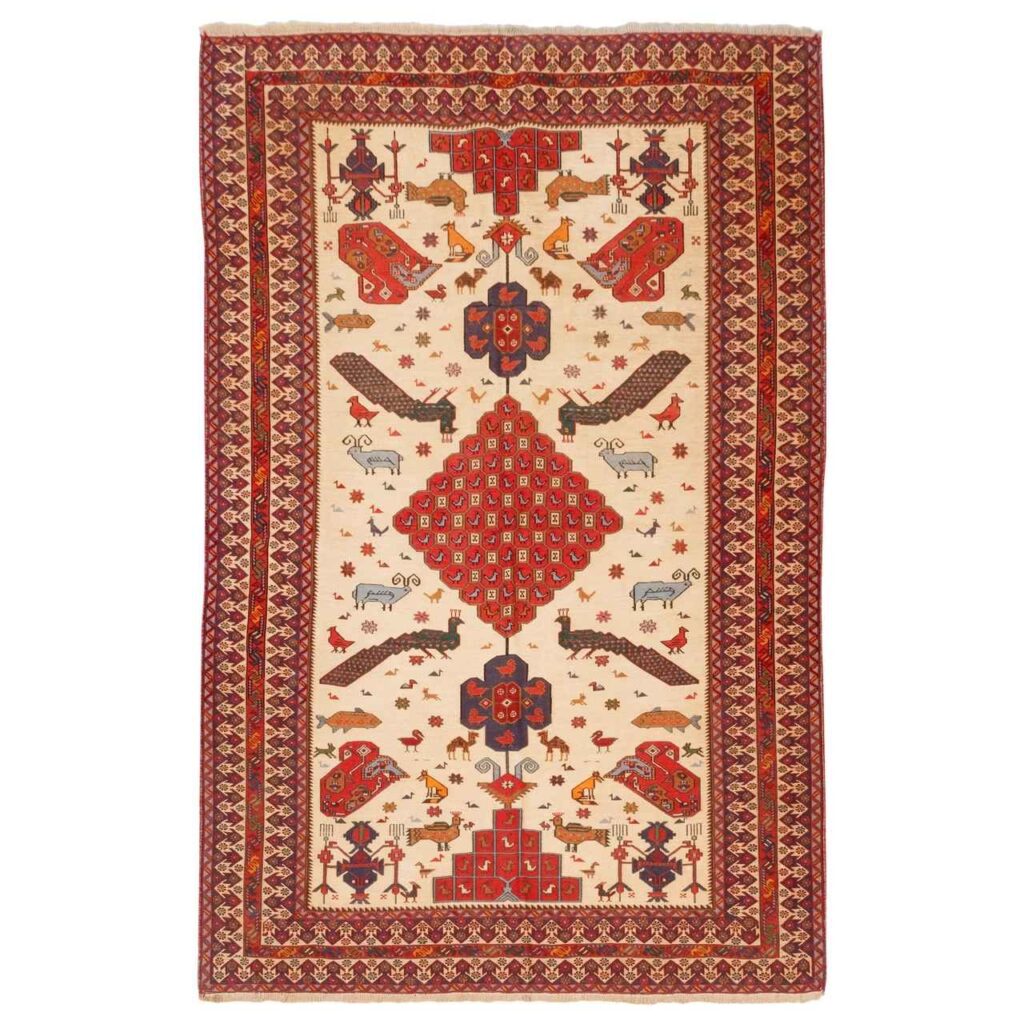 Genuine Persian Wool Kilim Rug Handwoven in Tabriz Geometric - ShopiPersia