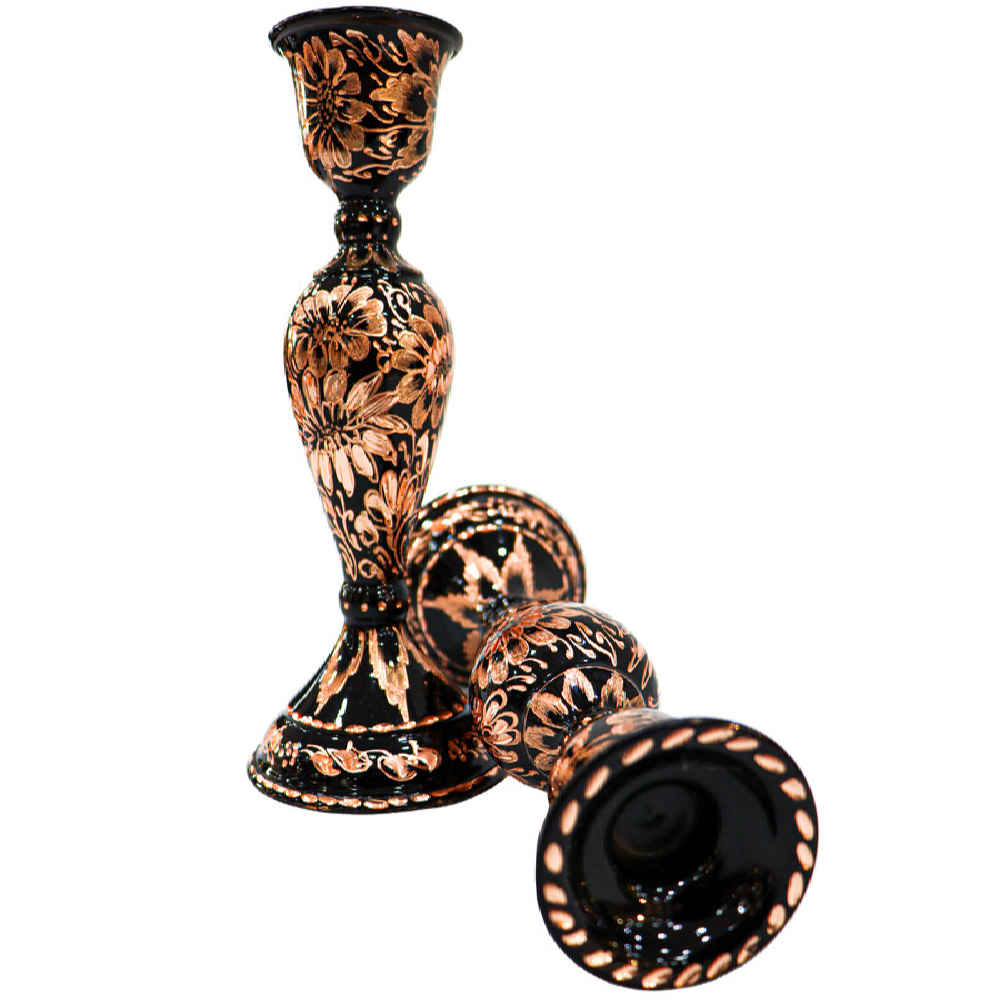 Engraved Persian Copper Mirror Frame & Candlesticks Set – Arsh Design ...