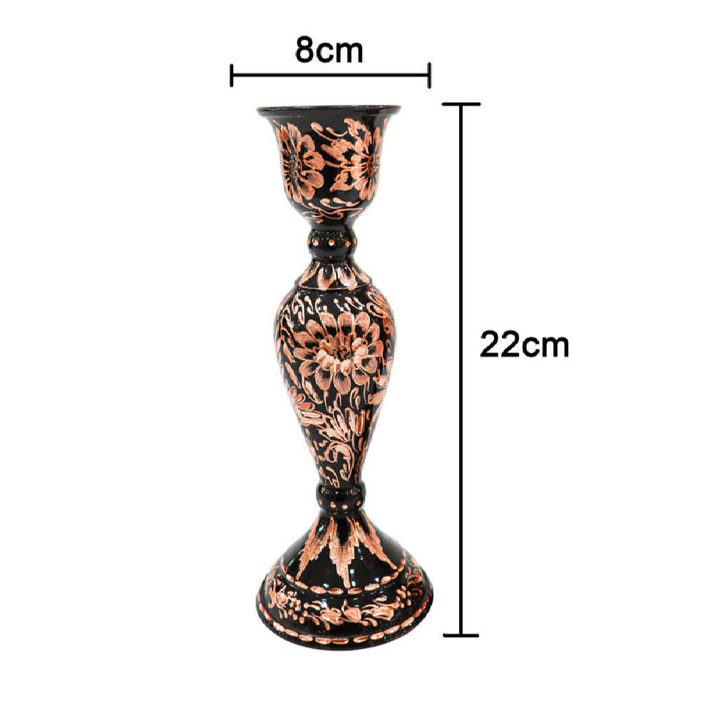 Engraved Persian Copper Mirror Frame & Candlesticks Set – Elham Design ...