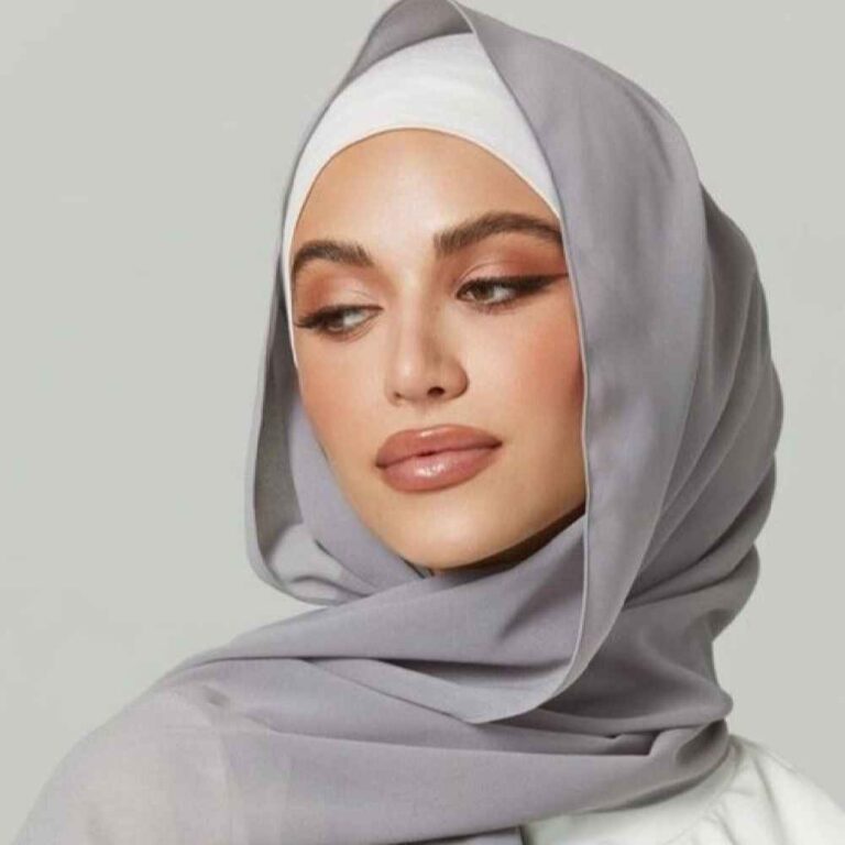 Light Gray Chiffon Shayla Hijab Scarf for Women - ShopiPersia