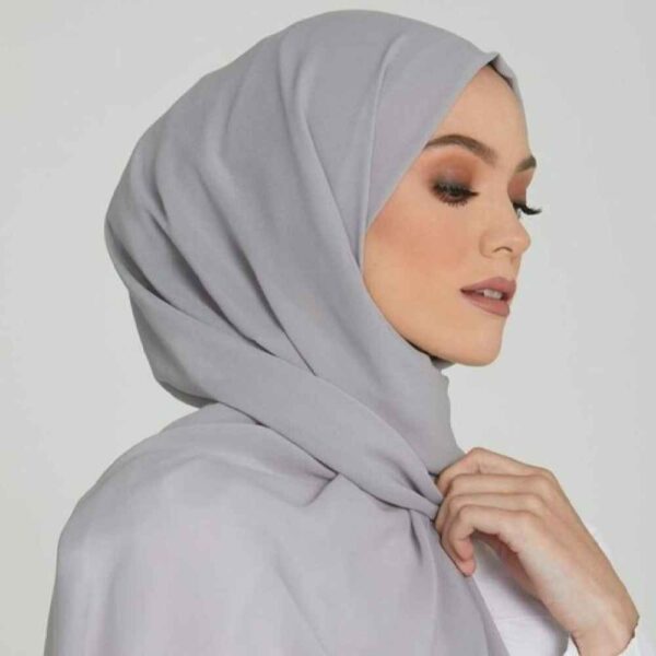 Light Gray Chiffon Shayla Hijab Scarf for Women - ShopiPersia