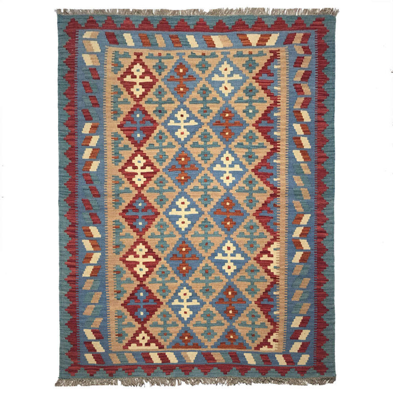 Persian Kilim Rug with Wool Handwoven in Fars Qashqai Red - ShopiPersia