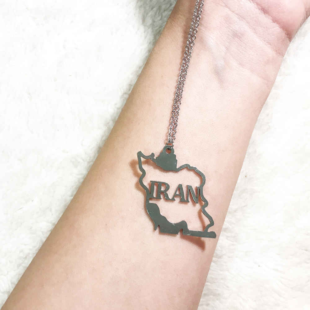 Minimalist Necklace with the Design Iran's Map - ShopiPersia