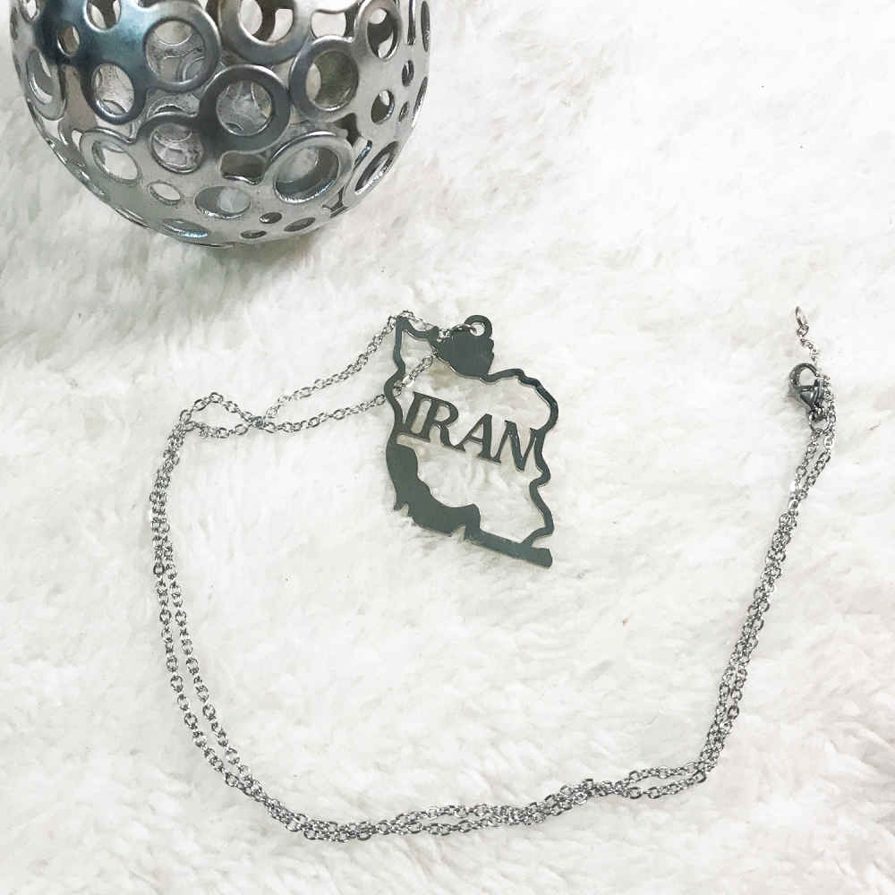 Minimalist Necklace with the Design Iran's Map - ShopiPersia