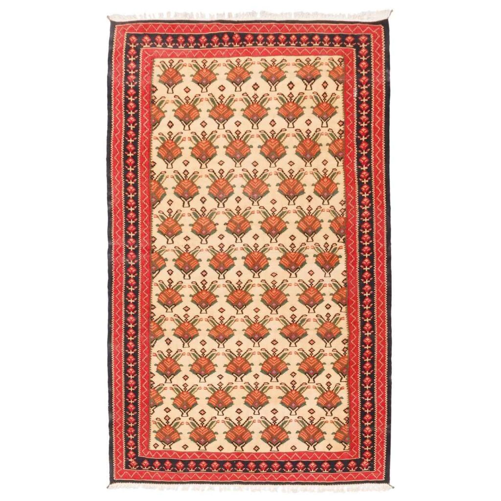 Persian Wool Kilim Rug Handwoven in Fars Traditional Nazli - ShopiPersia