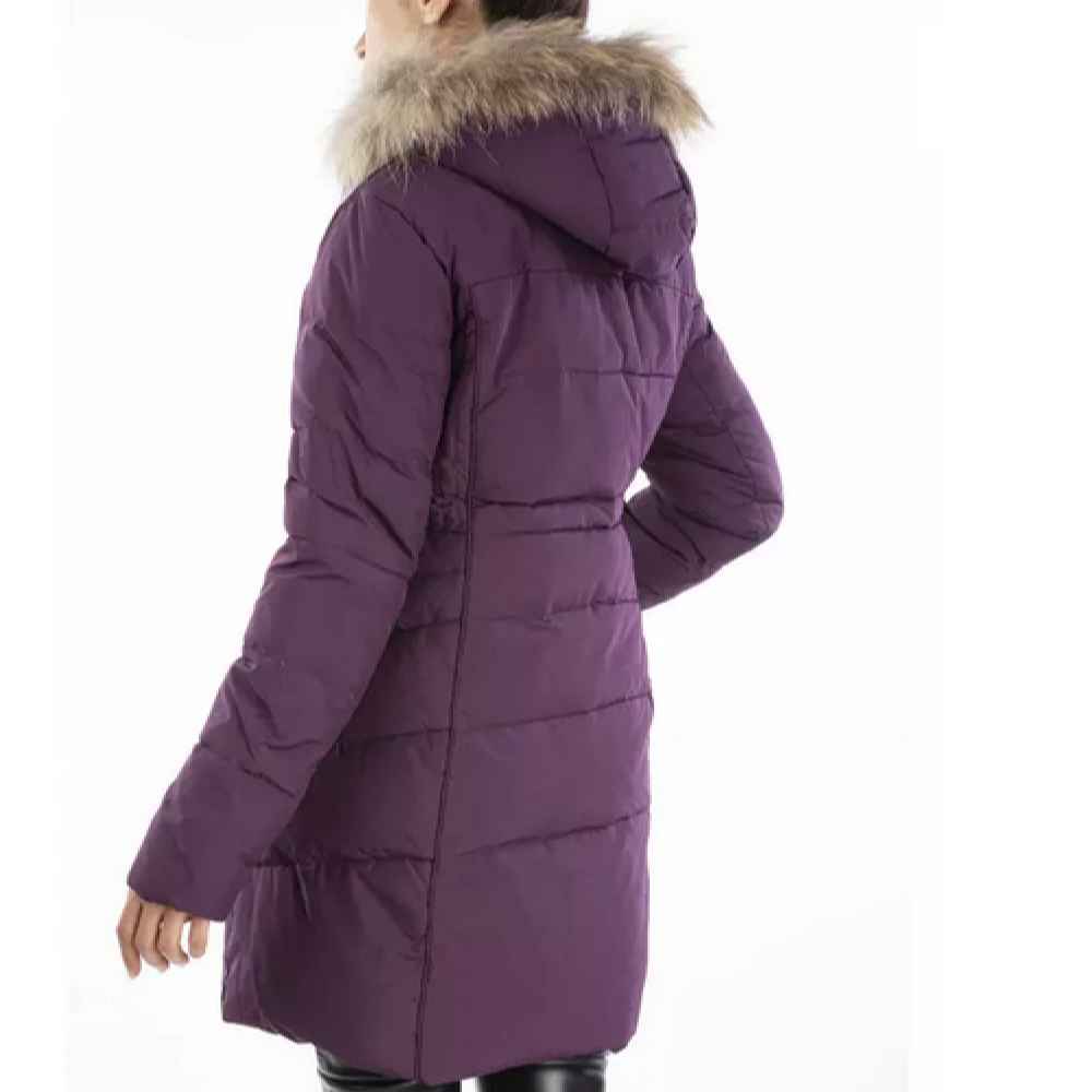 Puffer Jacket for Women Long Sleeve Zipper with Hood Foad - ShopiPersia